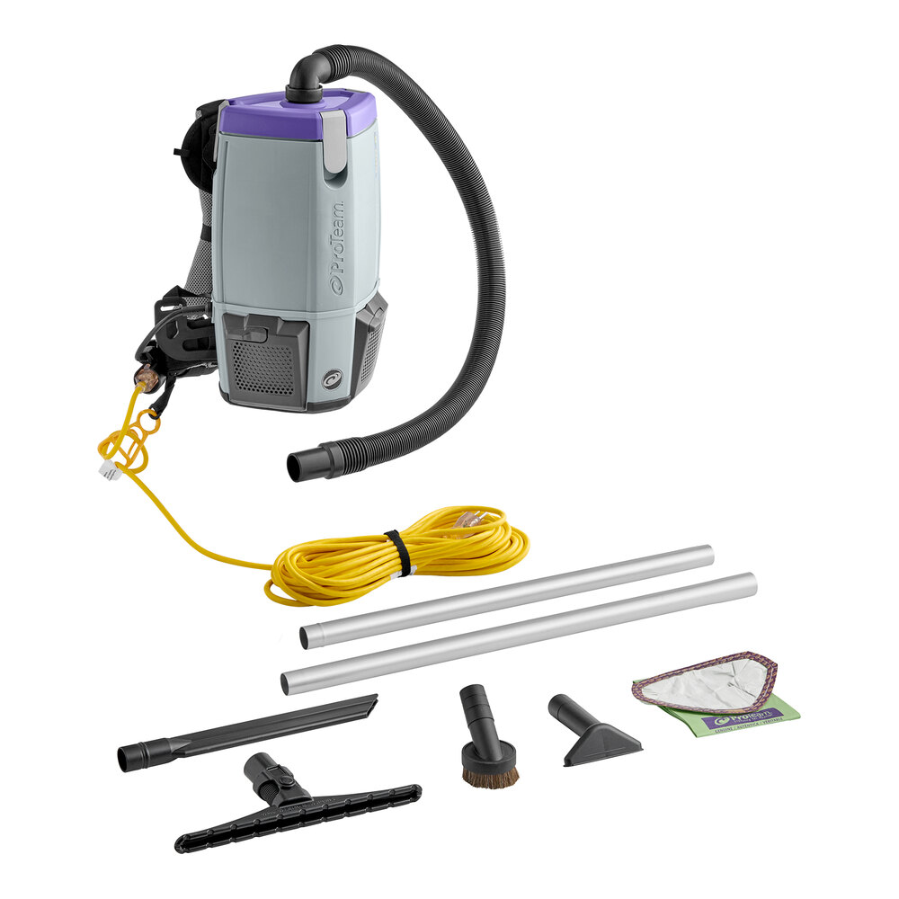 ProTeam 107343 Super Coach Pro 6 Qt. Backpack Vacuum with 106820 15 ...