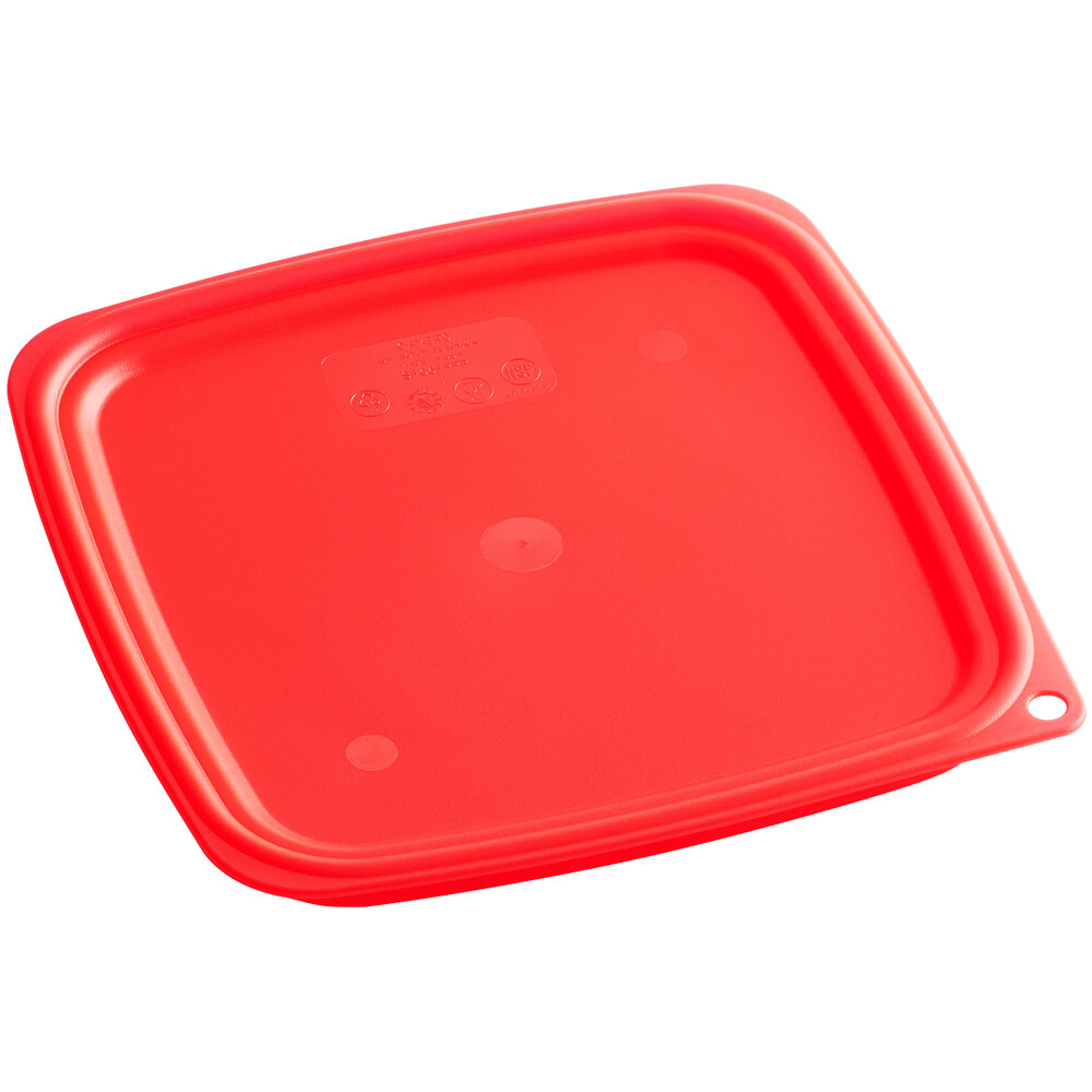 Cambro CamSquares® FreshPro 6 and 8 Qt. Red Square Polypropylene Food ...