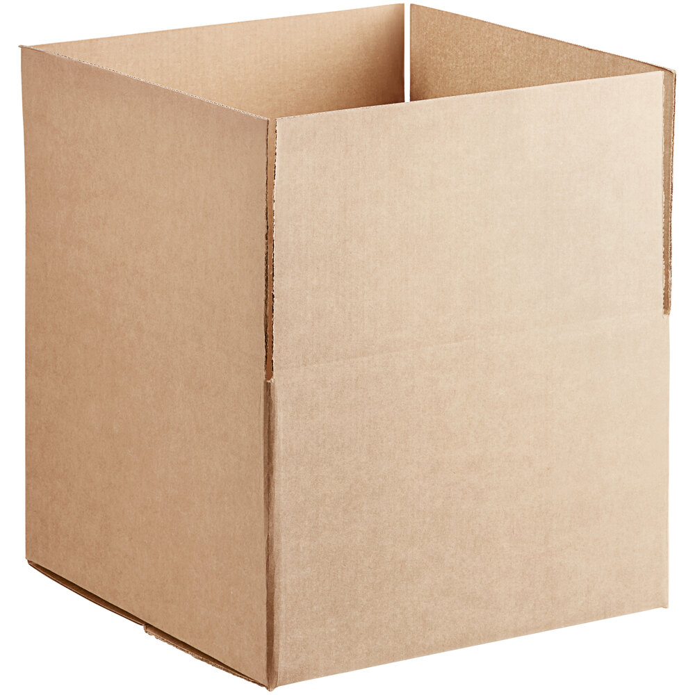 Lavex 18" x 18" x 12" Kraft Heavy-Duty Corrugated RSC Shipping Box - 25 ...