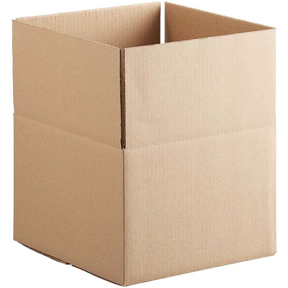 Lavex 14" x 14" x 10" Kraft Heavy-Duty Corrugated RSC Shipping Box - 25 ...