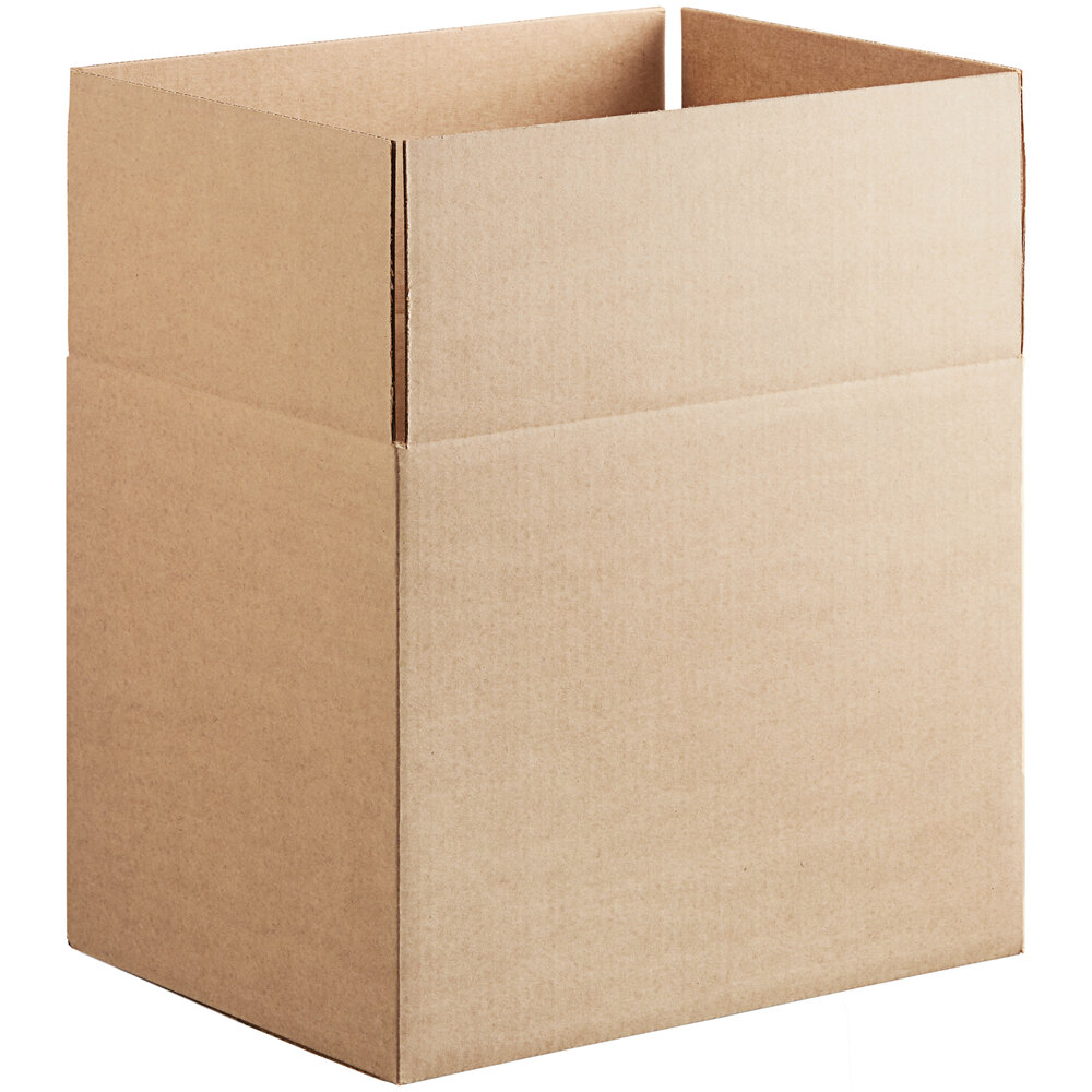 Lavex 18" x 12" x 12" Kraft Heavy-Duty Corrugated RSC Shipping Box - 25 ...