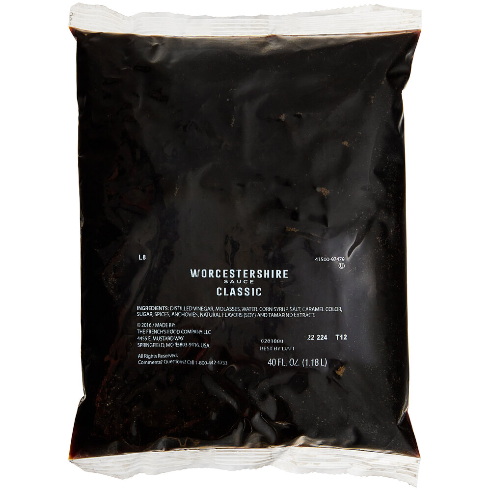 French's Original Worcestershire Sauce 40 oz. Pouch - 12/Case