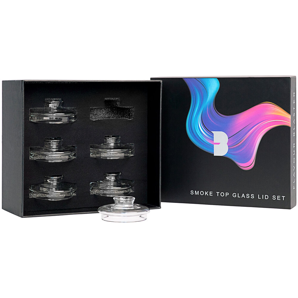Flavour Blaster Smoke Top Glass Lid - 6/Pack