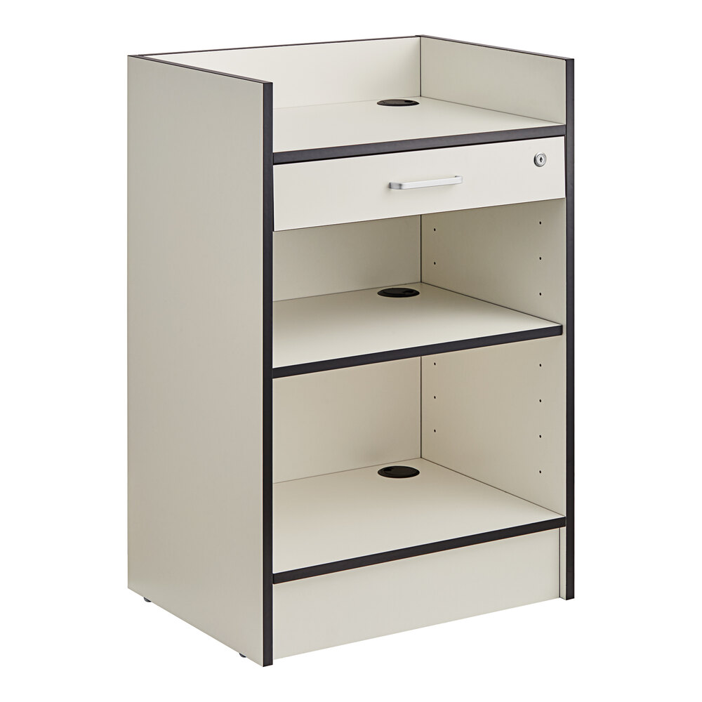 Lancaster Table & Seating 24" x 18" x 38" White Cash Register Stand ...