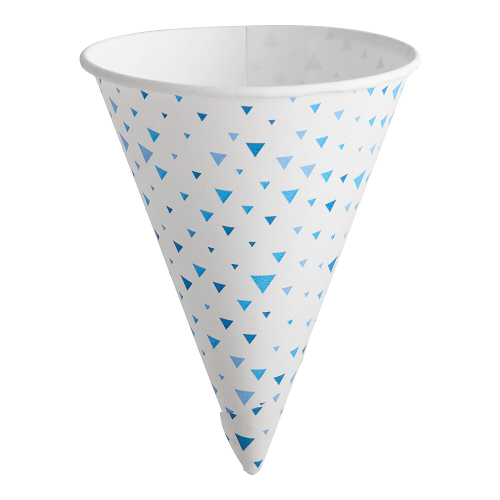 Choice 4 oz. Printed Rolled Rim Paper Cone Cup - 5,000/Case
