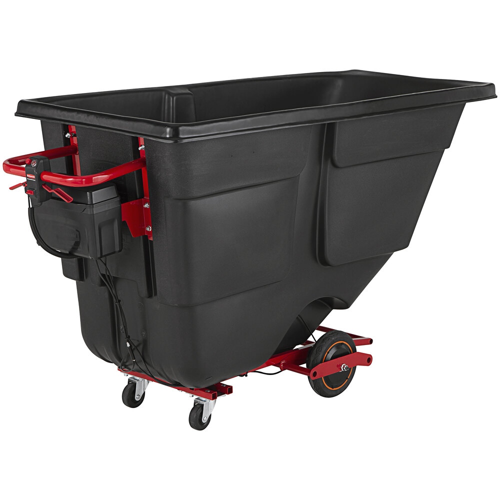 Rubbermaid® 2173662 Motorized 1.0 Cubic Yard Black Rotomolded Tilt ...