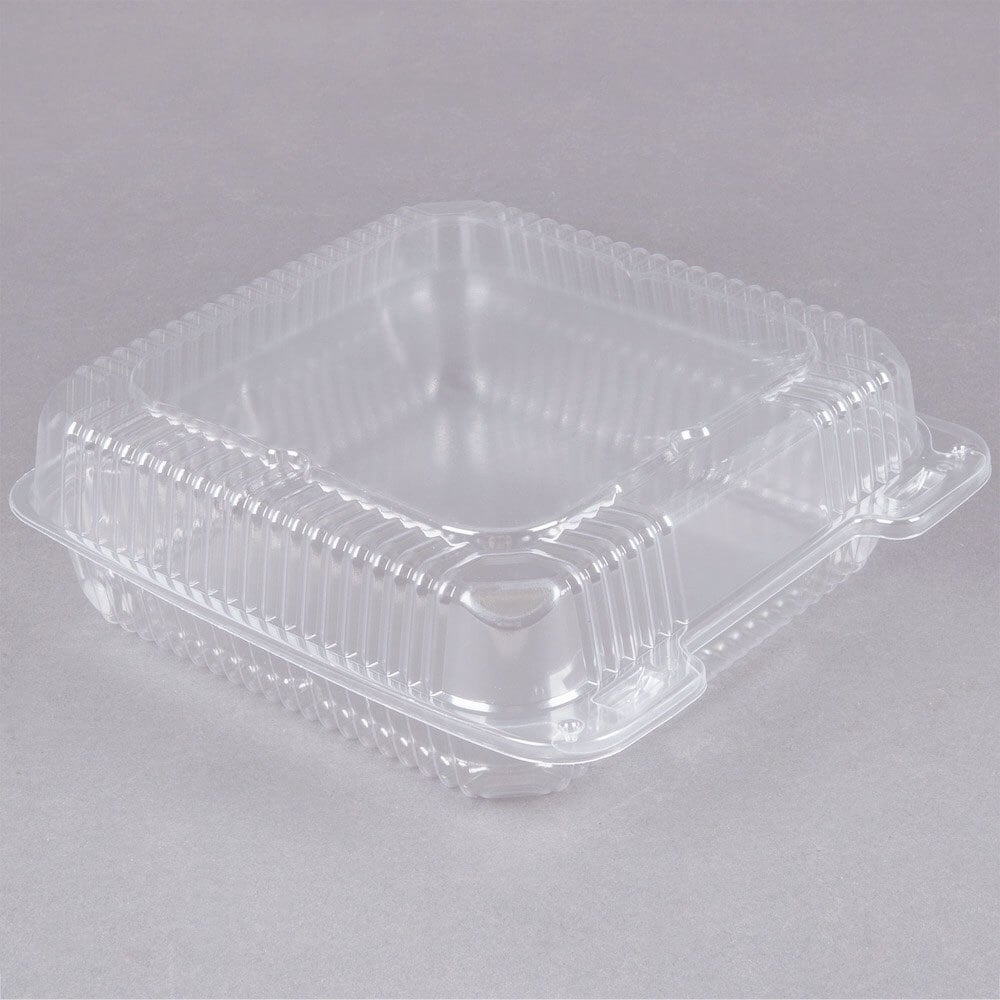 Durable Packaging PXT-900 Duralock 9" x 9" x 3" Clear Hinged Lid ...