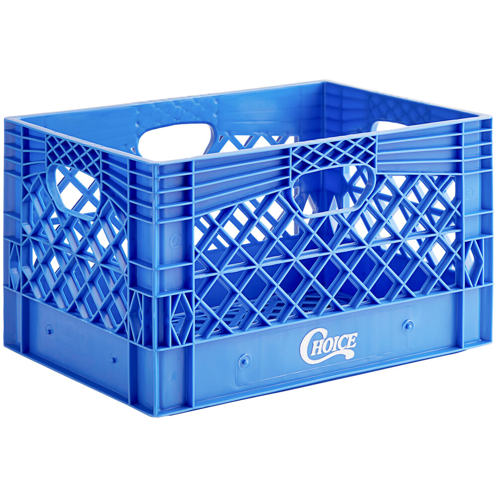 Choice 24 Qt. Blue Rectangular Milk Crate - 18 3/4" x 13" x 11"