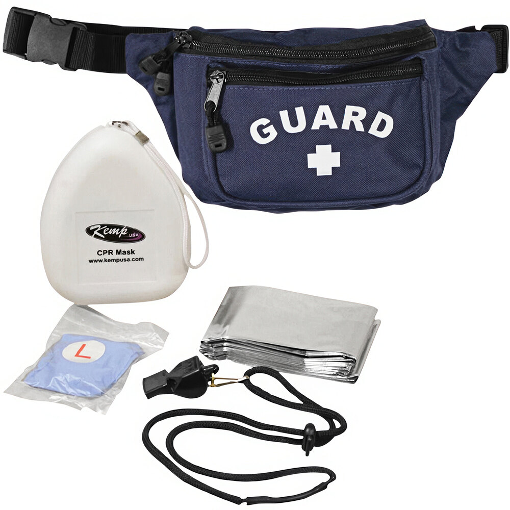 Kemp USA 10-103-NVY-S2 Navy First Aid Hip Pack with Lifeguard Essential ...