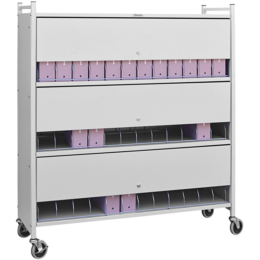 Omnimed Omnicart Light Gray 36-Binder Big Beam Closed Cart with Locking ...