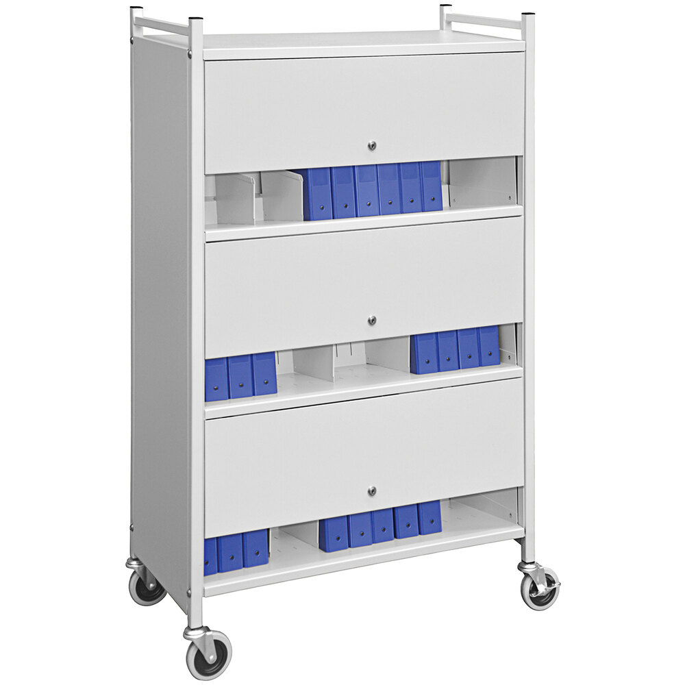 Omnimed Versa Light Gray 3-Shelf Cabinet Style Cart with Locking Doors ...