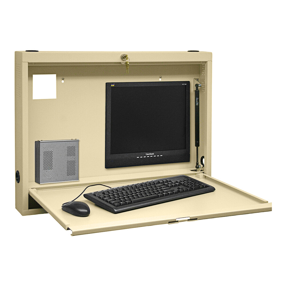 Omnimed 30" x 4" x 23 1/2" Beige Compact Informatics Workstation 291512-BG
