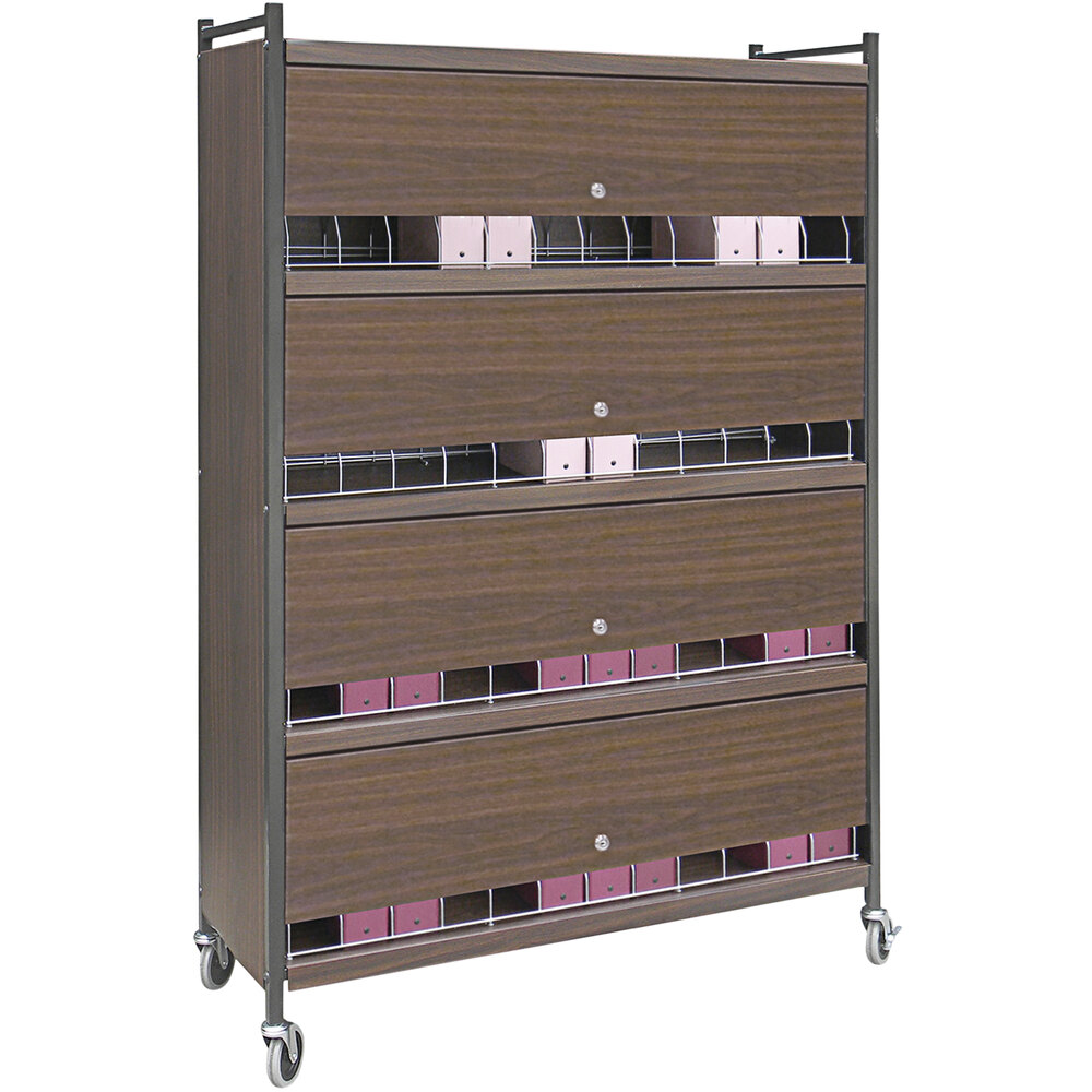 Omnimed Omnicart Woodgrain 48-Binder Big Beam Closed Cart with Locking ...