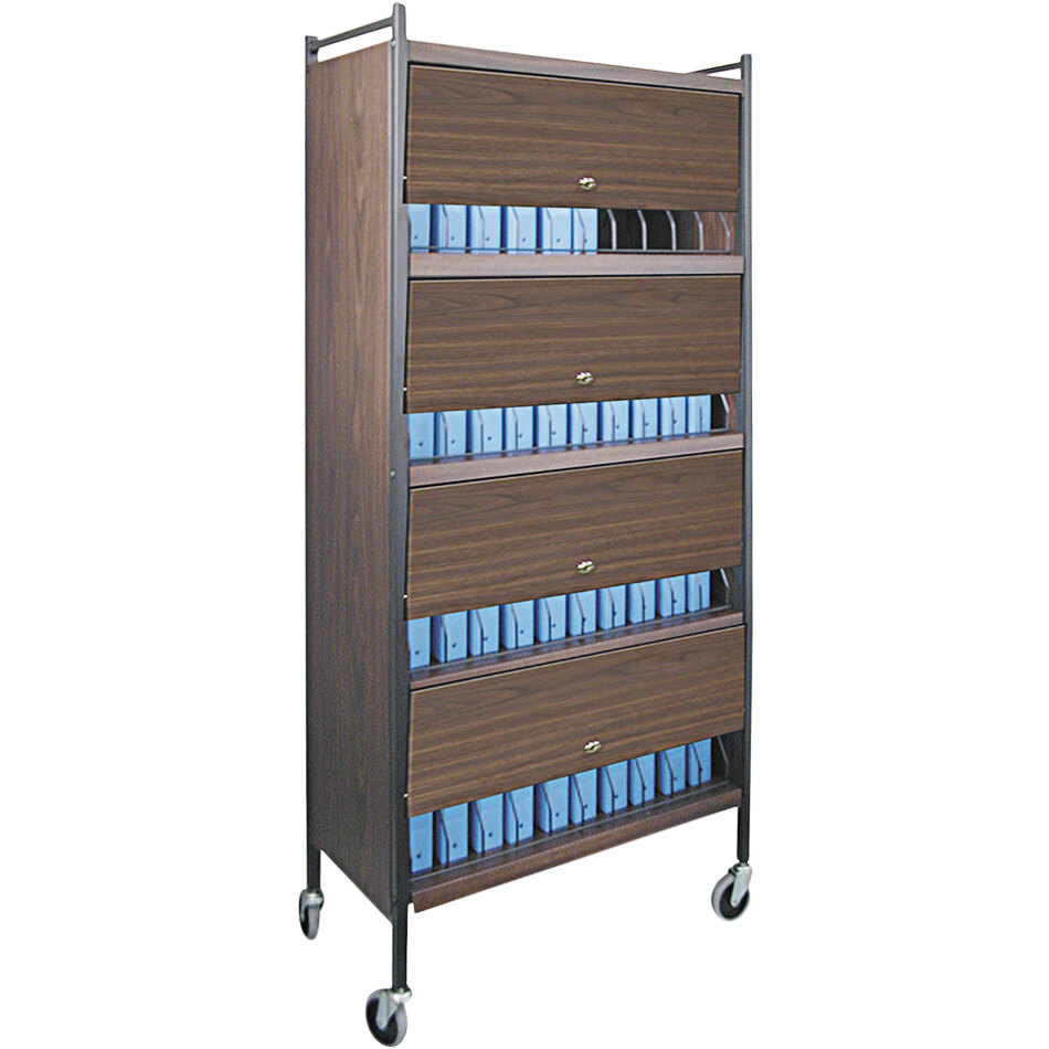 Omnimed Omnicart Woodgrain Horizontal 45-Binder Closed Cart with ...
