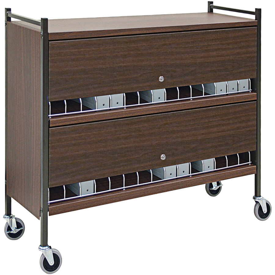 Omnimed Omnicart Woodgrain Horizontal 30-Binder Closed Cart with ...