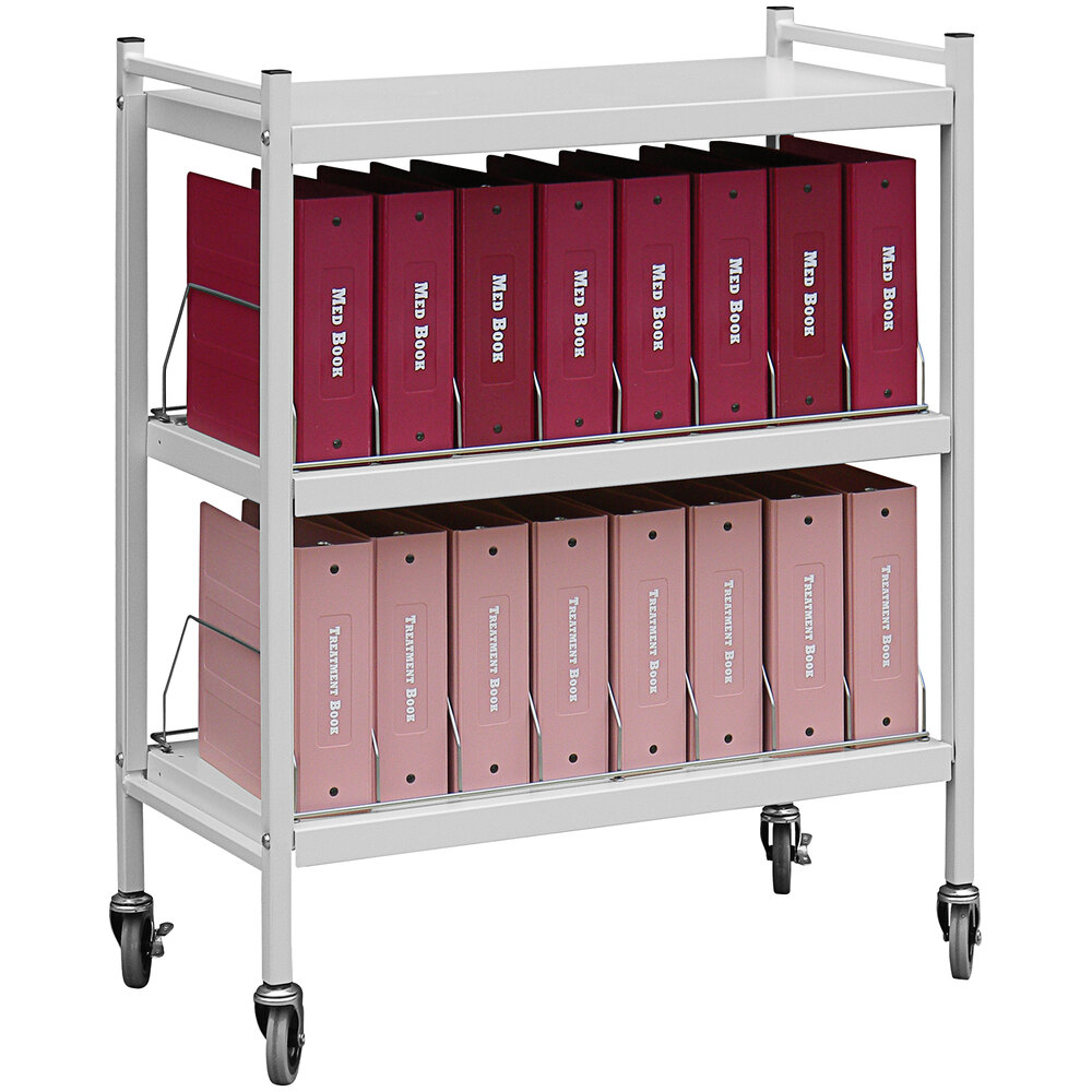 Omnimed Omnicart Light Gray 16-Binder Big Beam Open Cart 261214-LG