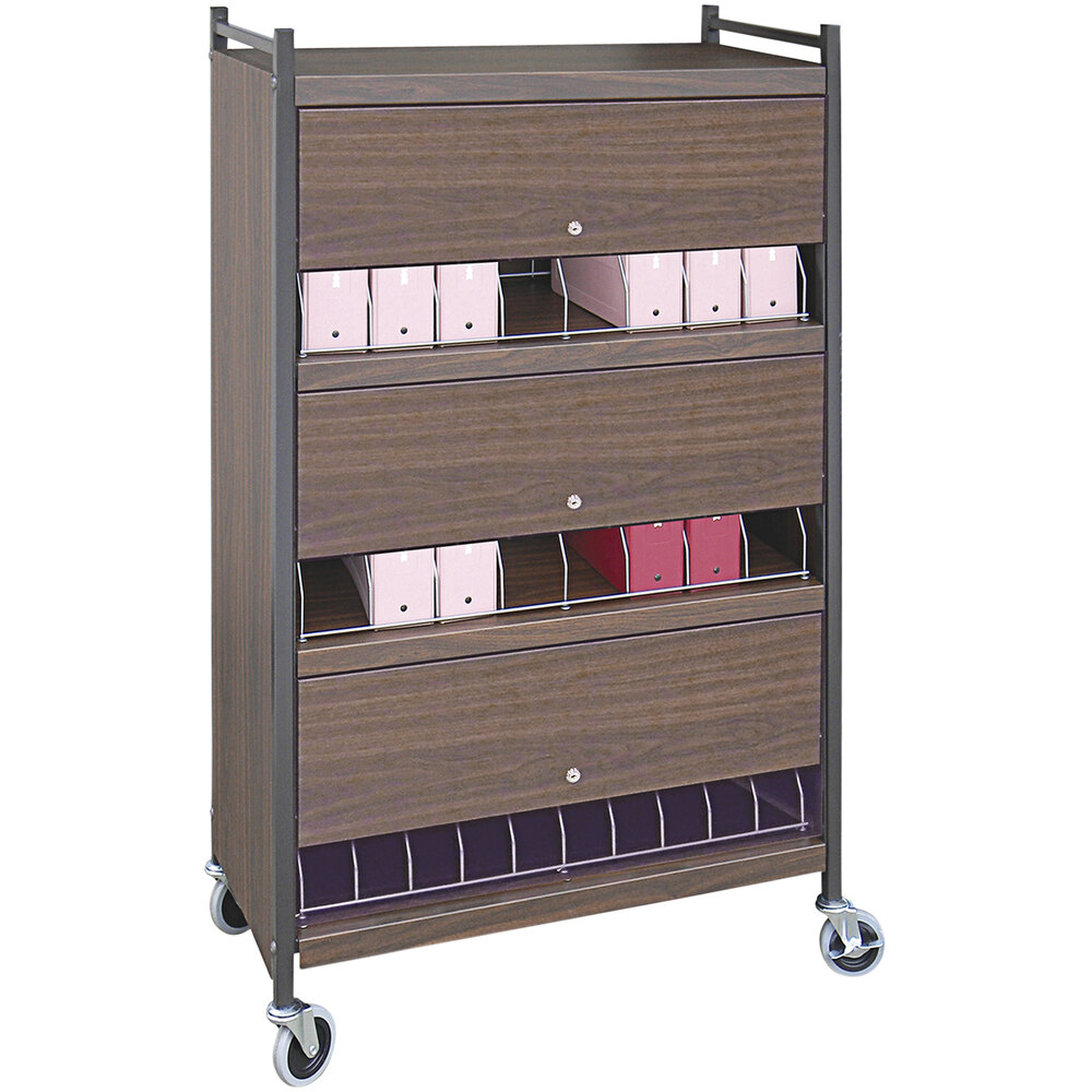 Omnimed Omnicart Woodgrain 24-Binder Big Beam Closed Cart with Locking ...