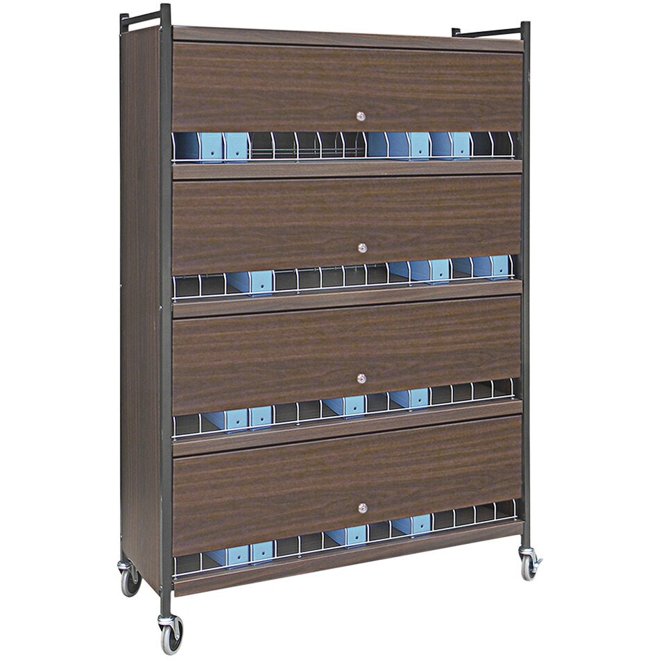 Omnimed Omnicart Woodgrain Vertical 60-Binder Closed Cart with Locking ...