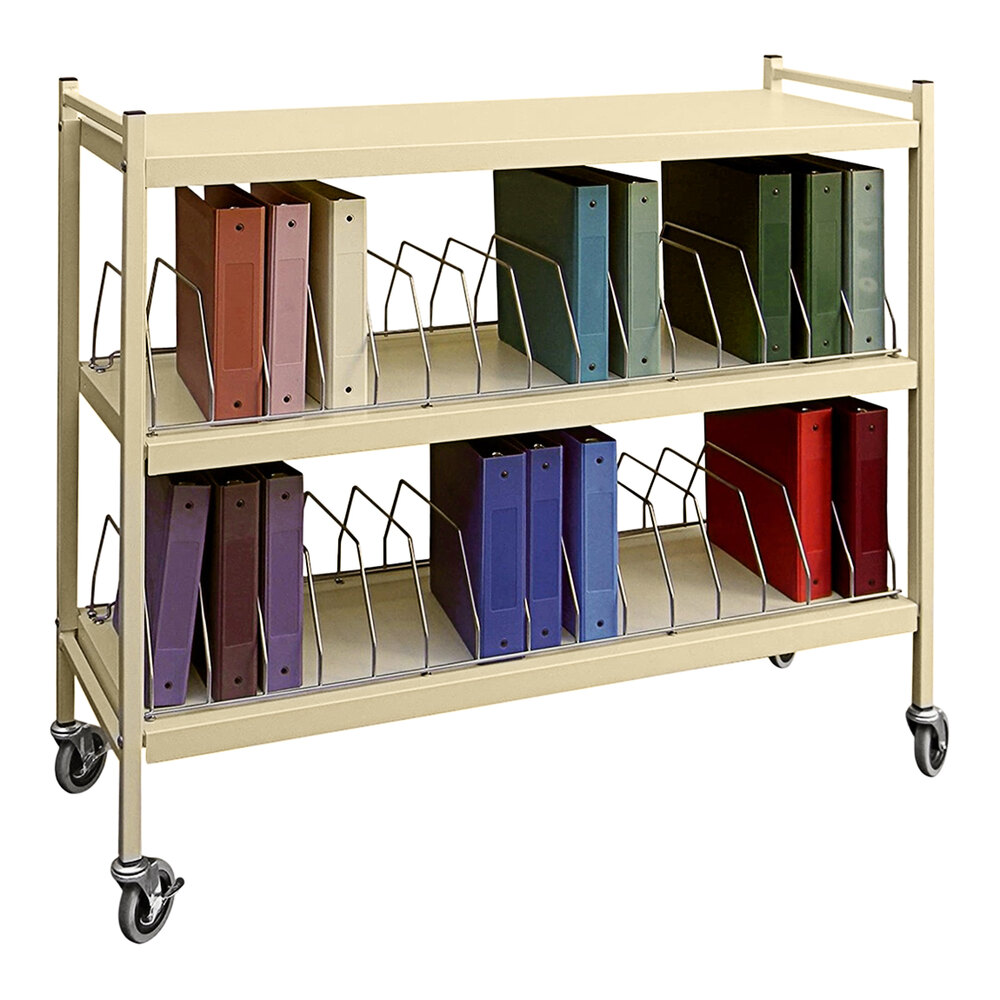 Omnimed Omnicart Beige Horizontal 30-Binder Open Cart 260008-BG