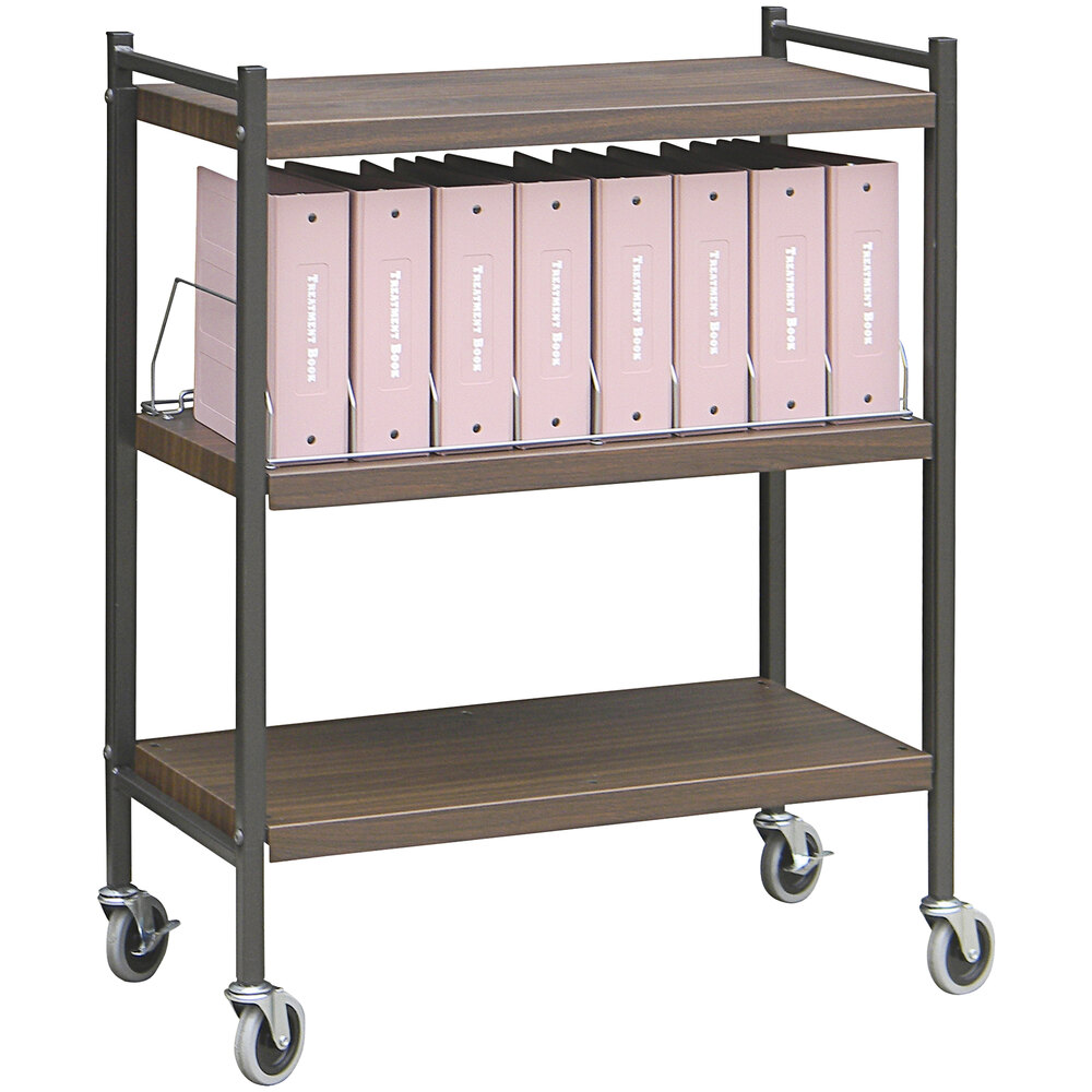 Omnimed Omnicart Woodgrain 8-Binder Big Beam Open Cart 261207-WG