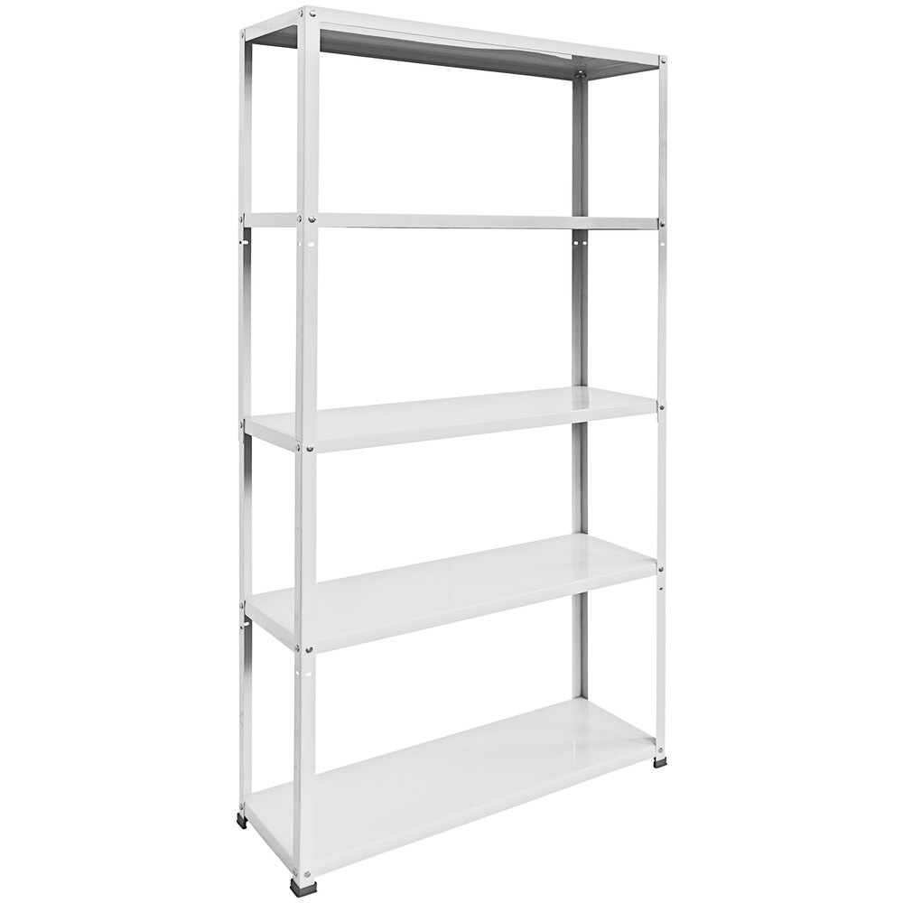 AR Shelving 35" x 12" x 68" 5-Shelf Decorative White Shelving Unit