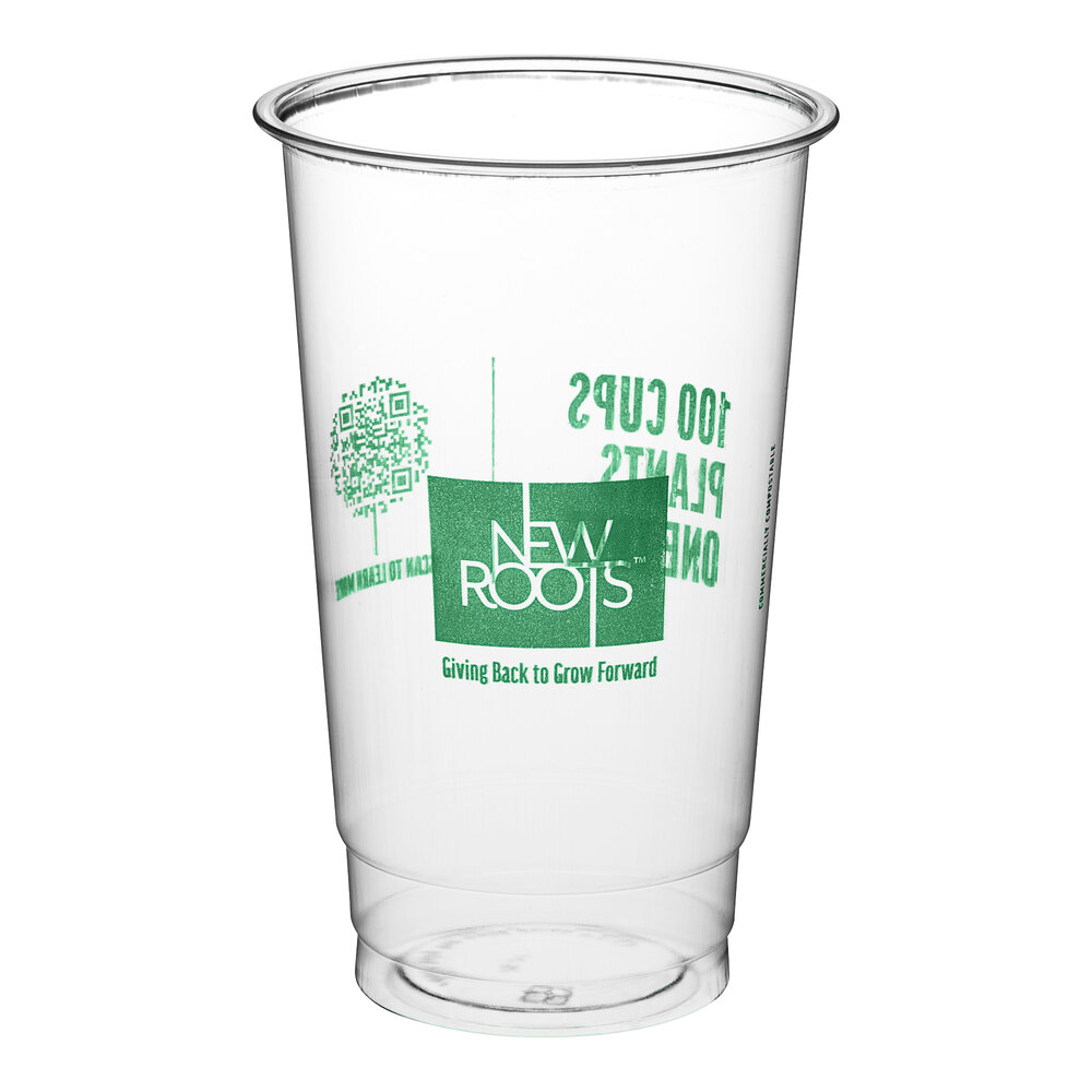 New Roots 24 oz. PLA Compostable Plastic Cold Cup - 25/Pack