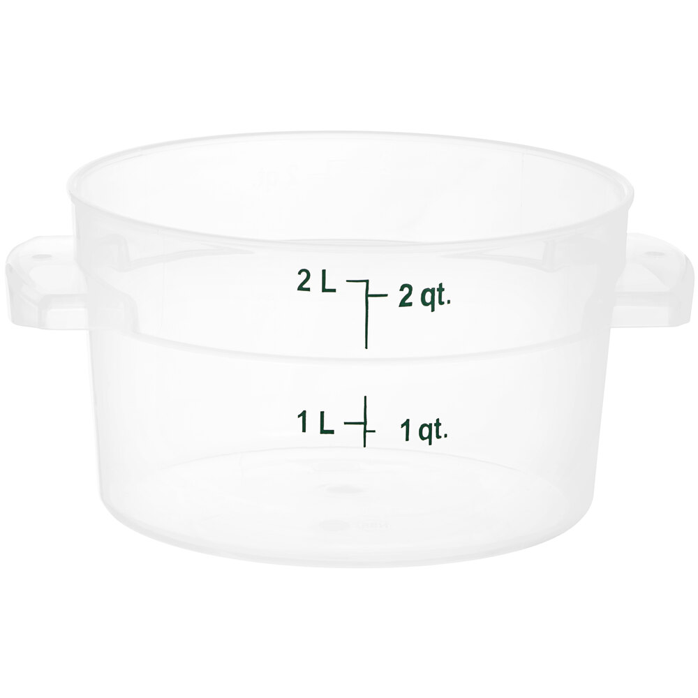 Carlisle 2 Qt. Translucent Round Polypropylene Food Storage Container