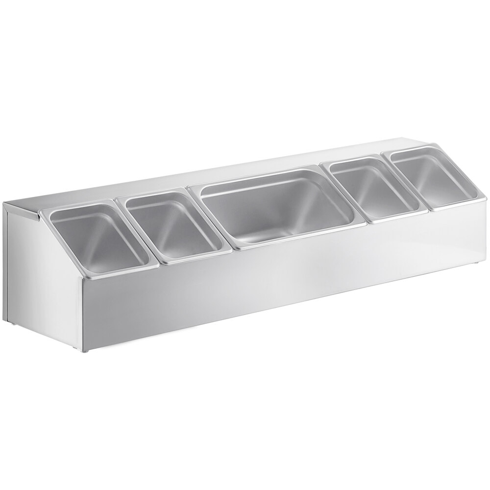 ServSense Large Stainless Steel Hotel Pan Organizer Set with (4) 1/6 ...