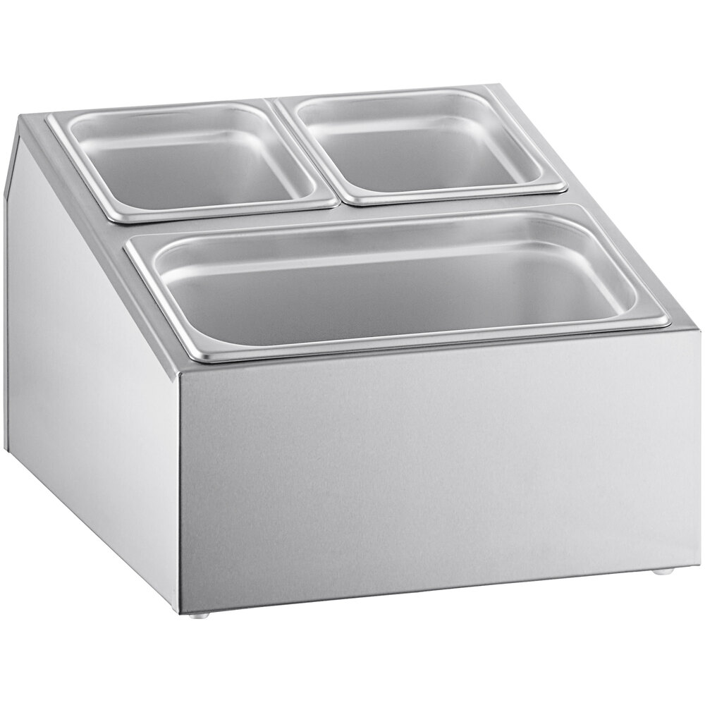 ServSense Stainless Steel Hotel Pan Organizer Set with (2) 1/6 and (1 ...