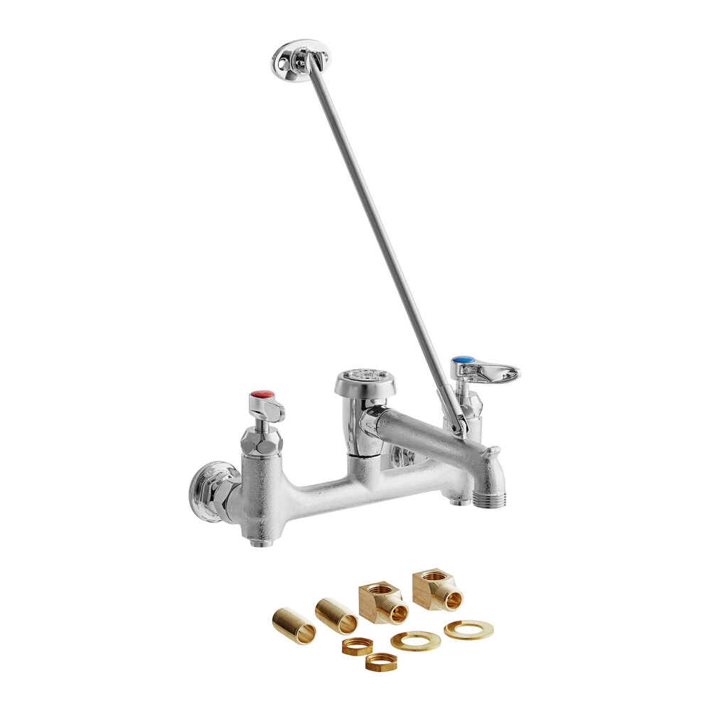 T&S B-0665-CR-BSTRK Wall Mount Service Sink Faucet with Upper Support ...