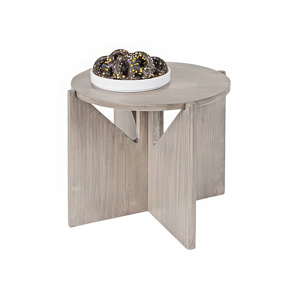 Cal-Mil Aspen 12" x 11" Round Gray-Washed Pine Wood Knockdown Display ...