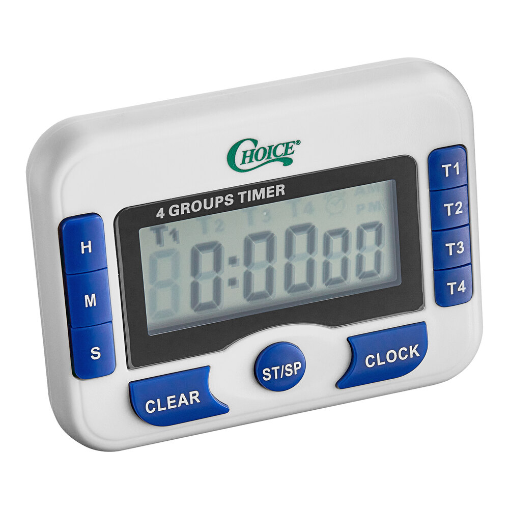 Choice Digital 99 Hour 4-Channel Kitchen Timer with Clock