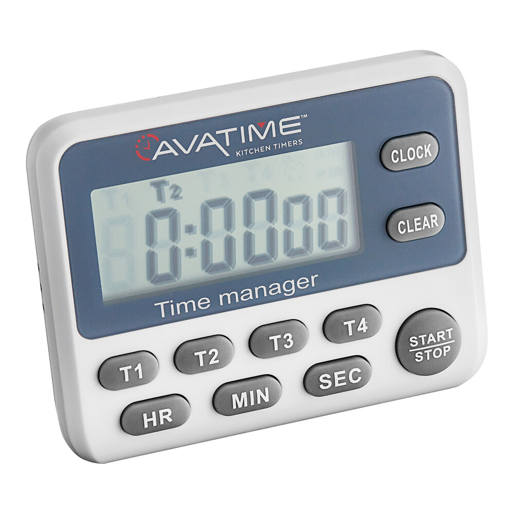 AvaTime Digital 99 Hour 4-Channel Kitchen Timer with Clock