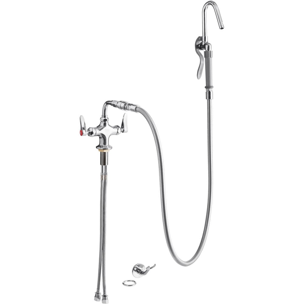 T&S B-0300-PF-CR Deck Mount Pot / Kettle Filler with 60" Hose and 3.16 ...