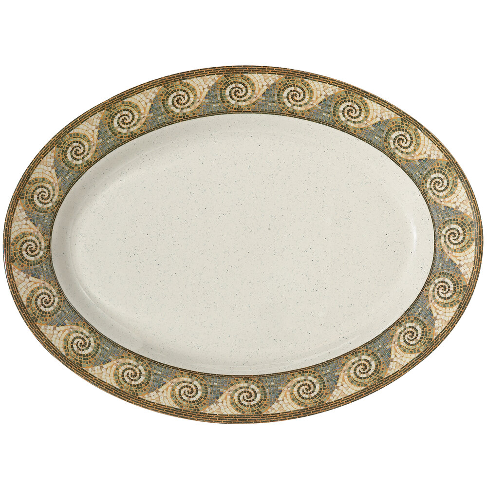 GET OP-630-MO 30" x 20 1/4" Mosaic Oval Platter - 6/Pack