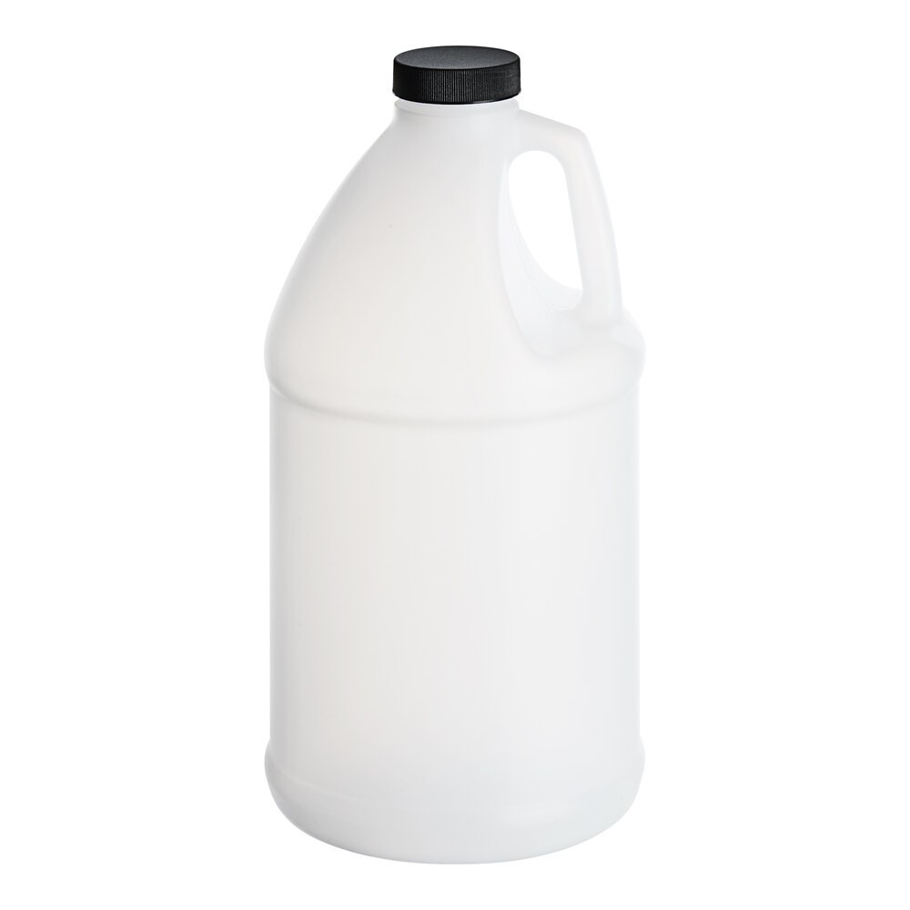 0.5 Gallon (64 oz.) Translucent HDPE Industrial Round Jug with Unlined ...