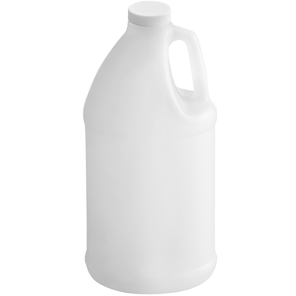0 5 Gallon 64 Oz Translucent HDPE Industrial Round Jug With White 0-5-gallon-64-oz-translucent-hdpe-industrial-round-jug-with-white