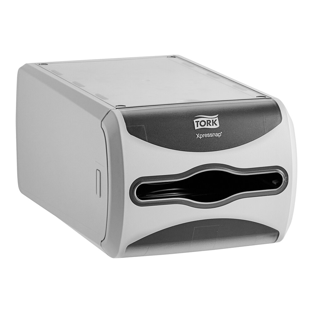 Tork Xpressnap 6434000 Gray Countertop Interfold Napkin Dispenser N4