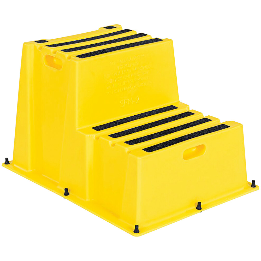 Vestil Yellow Polyethylene Nestable Two-Step Step Stool SPN-2-YL - 500 ...