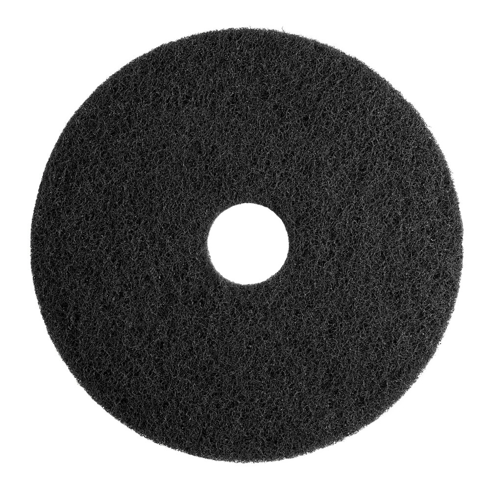 Lavex Basics 17" Black Stripping Floor Machine Pad - 5/Case