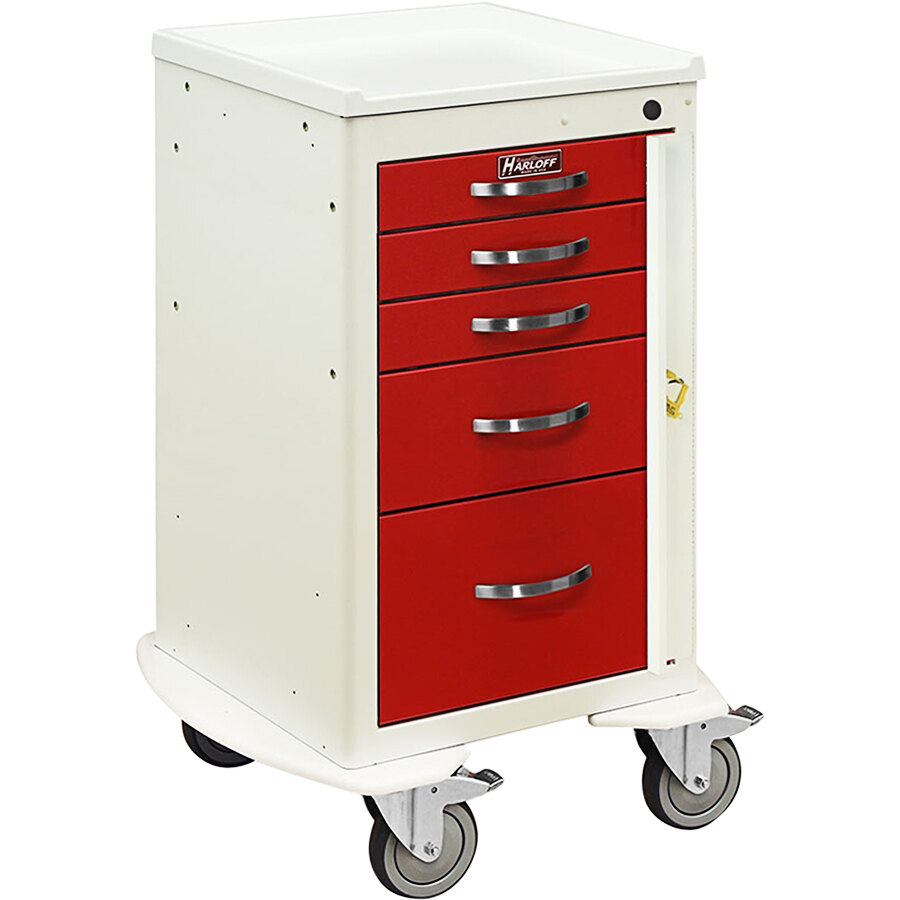 Harloff A-Series 24 3/4" x 22" x 37 1/4" 5-Drawer Aluminum Breakaway ...