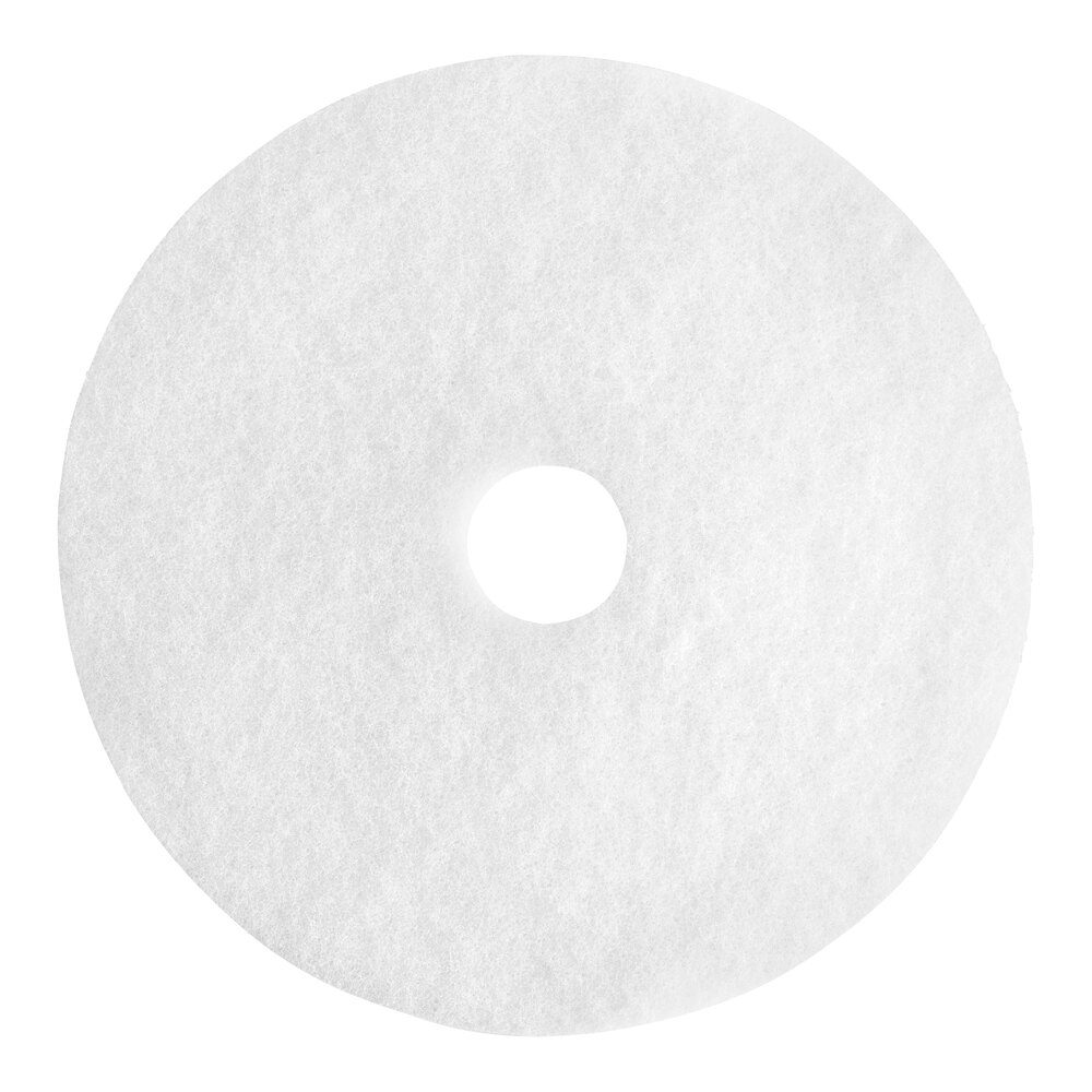 Lavex Basics 20" White Polishing Floor Machine Pad - 5/Case