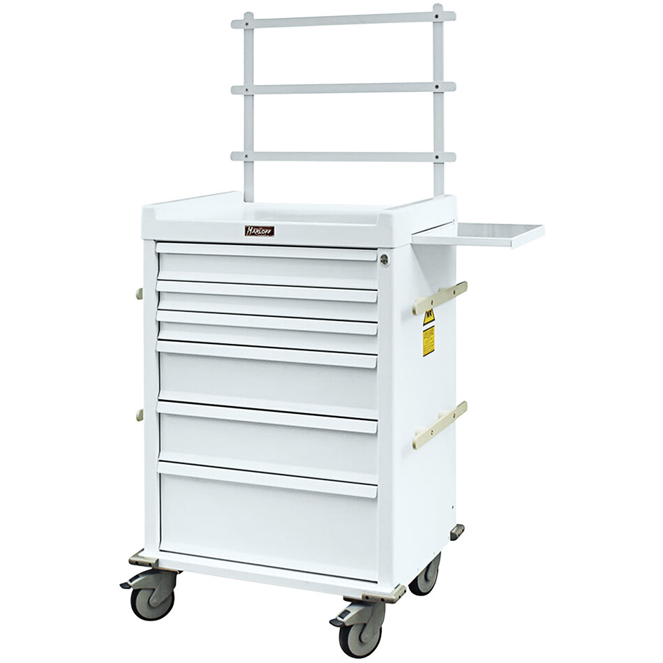 Harloff 31 13/16" x 23 3/4" x 46" MRI-Compatible 6-Drawer Medical Cart ...