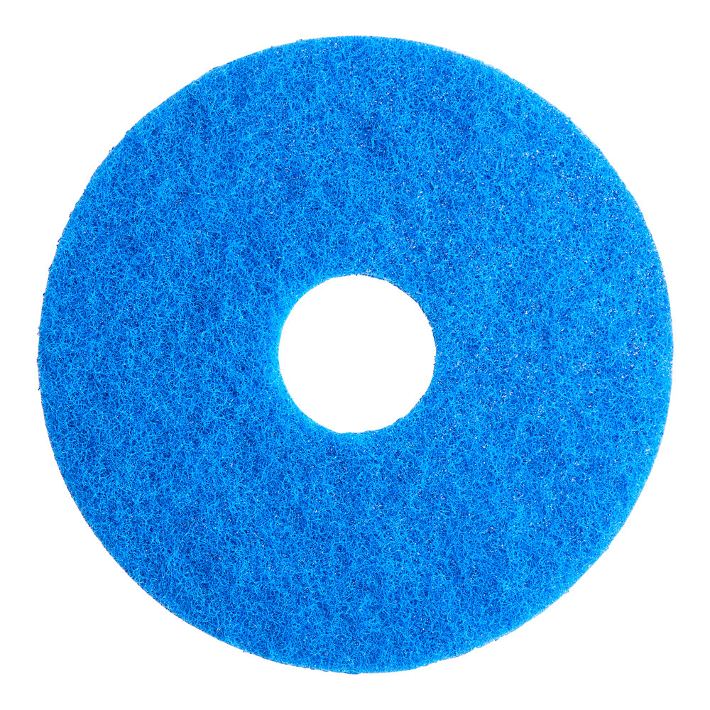 Lavex Basics 13" Blue Cleaning Floor Machine Pad - 5/Case