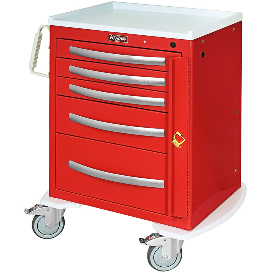 Harloff A-Series 30" x 22" x 37 1/4" 5-Drawer Aluminum Breakaway Cart ...