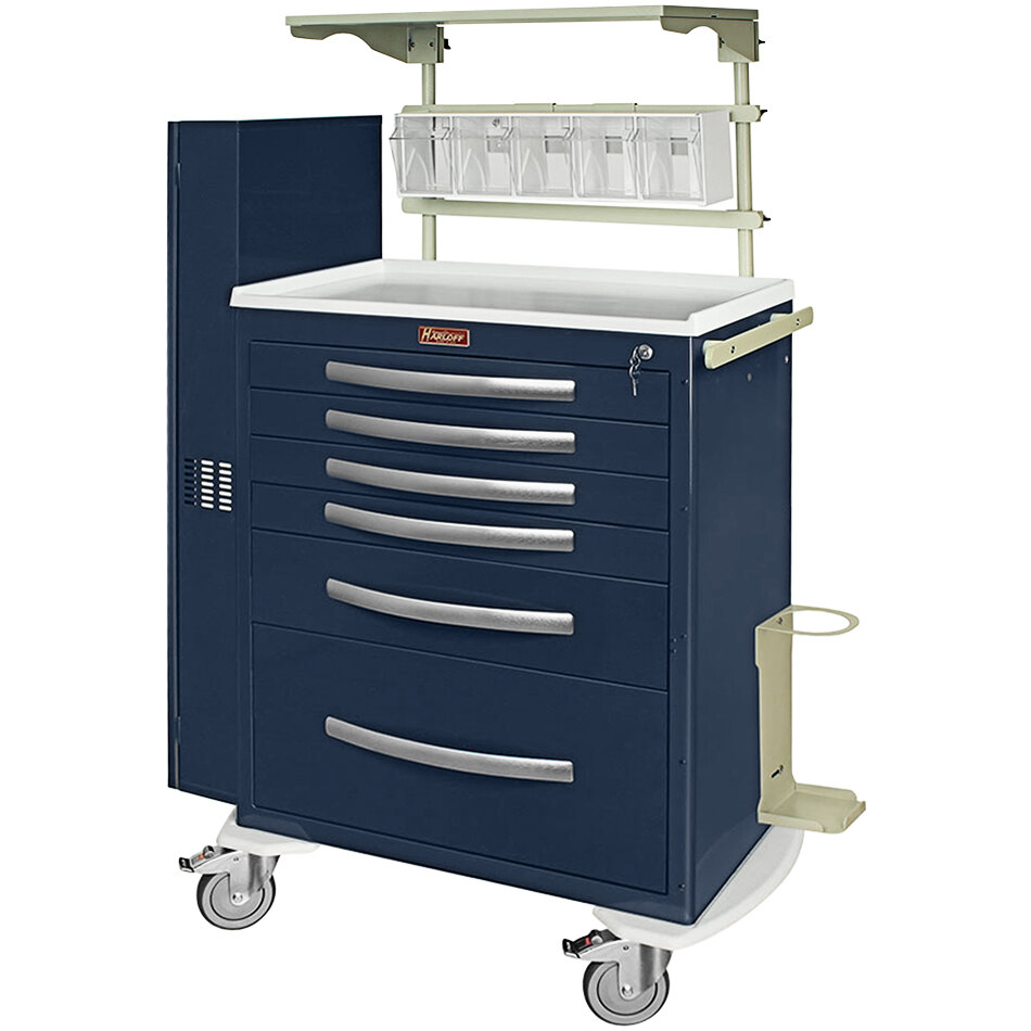 Harloff A-Series 41 1/4" x 22" x 66 3/4" 6-Drawer Aluminum Intubation ...