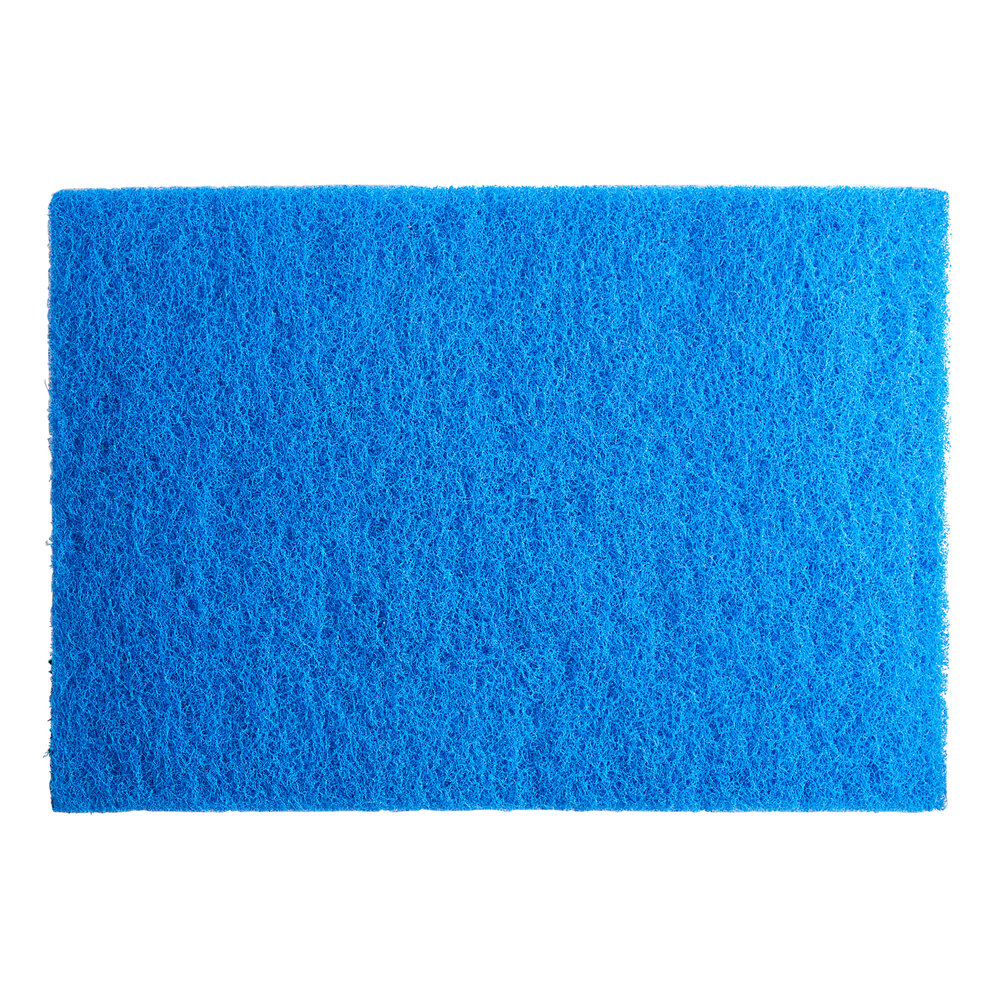 Lavex Basics 14" x 20" Blue Cleaning Floor Machine Pad - 5/Case