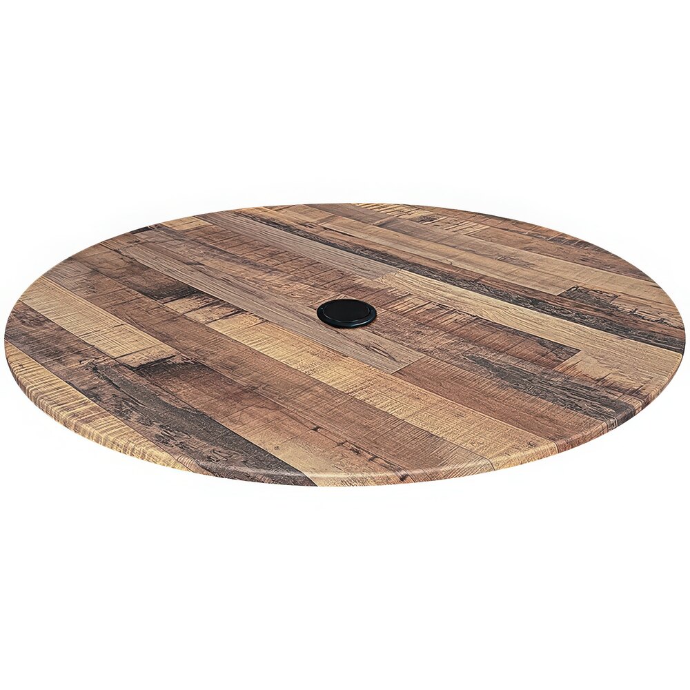 Holland Bar Stool EuroSlim 36" Round Rustic Wood Indoor / Outdoor Table ...