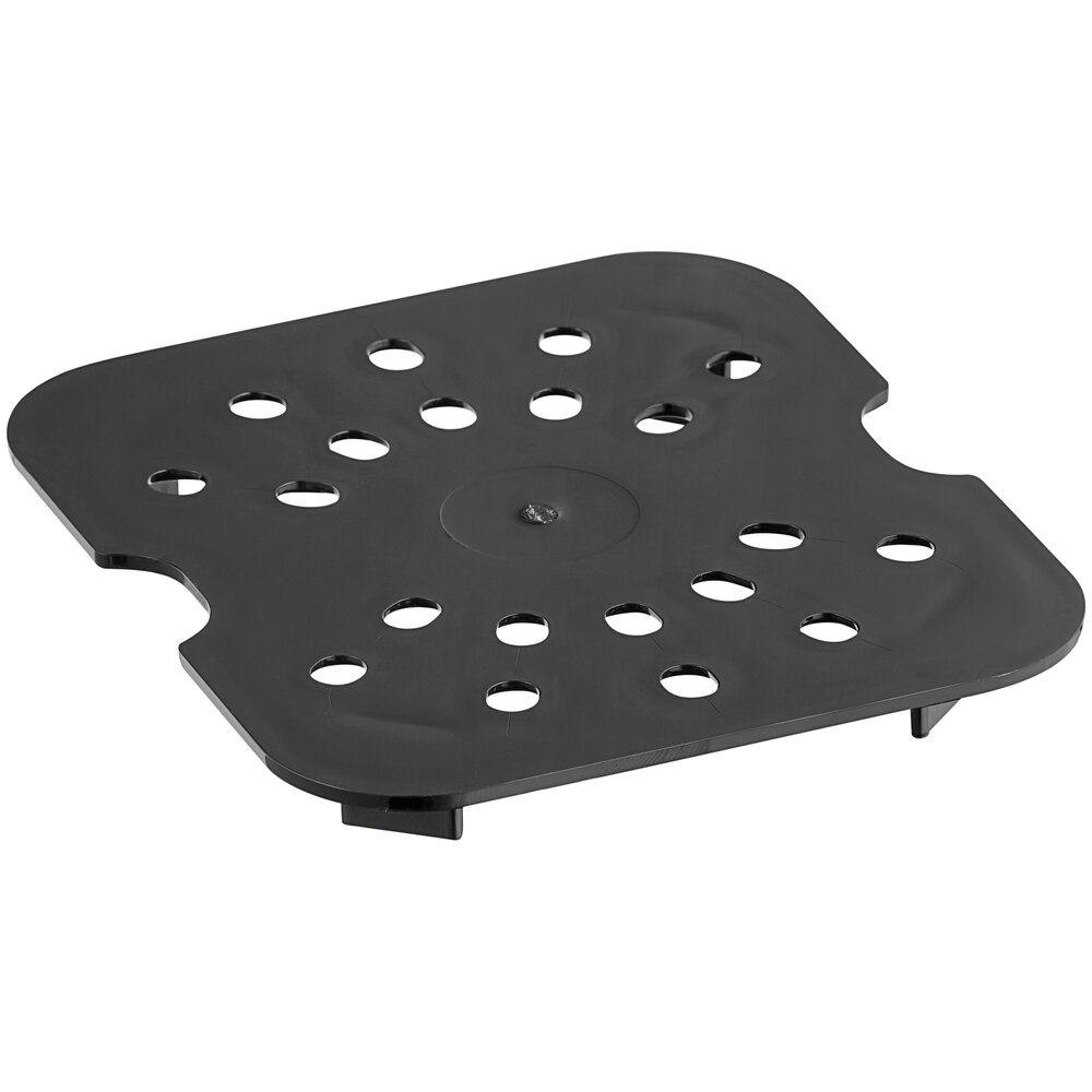 Cambro 60CWD110 Camwear® 1/6 Size Black Polycarbonate Drain Tray