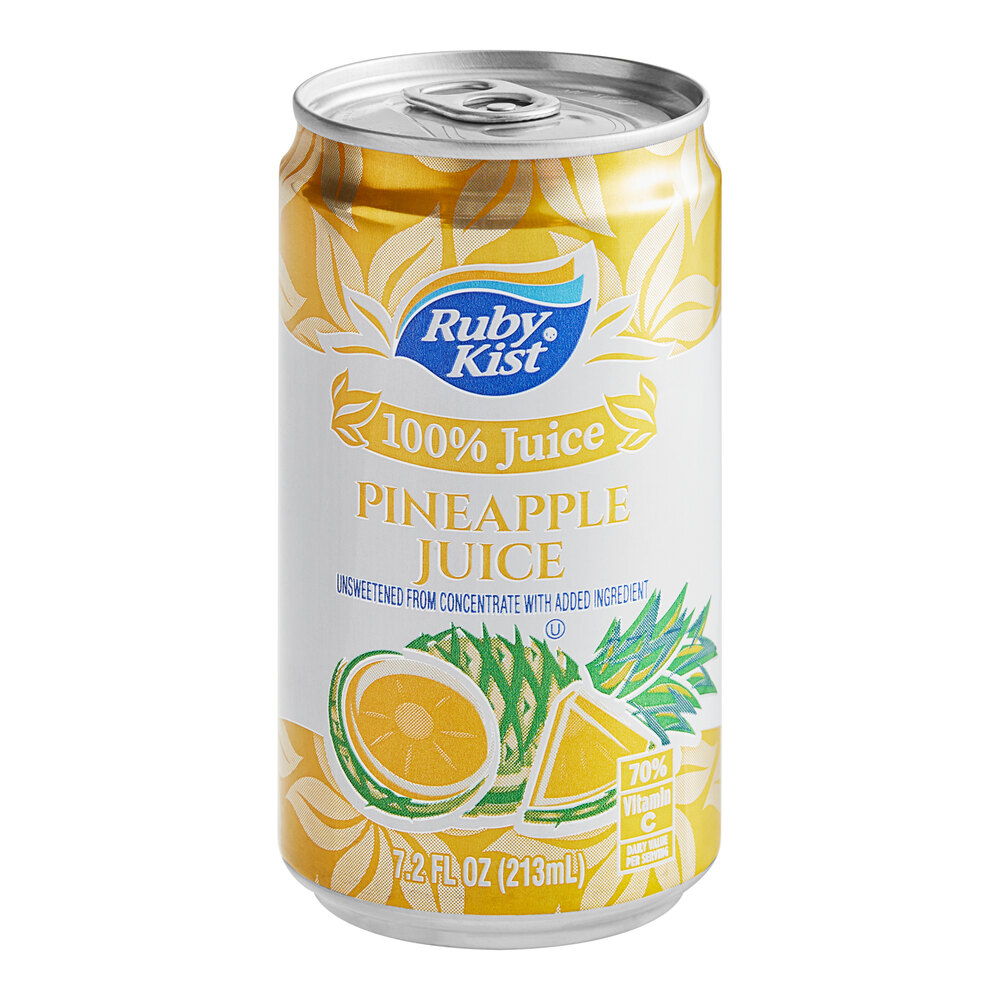 Ruby Kist Pineapple Juice 7.2 fl. oz. Can - 24/Case
